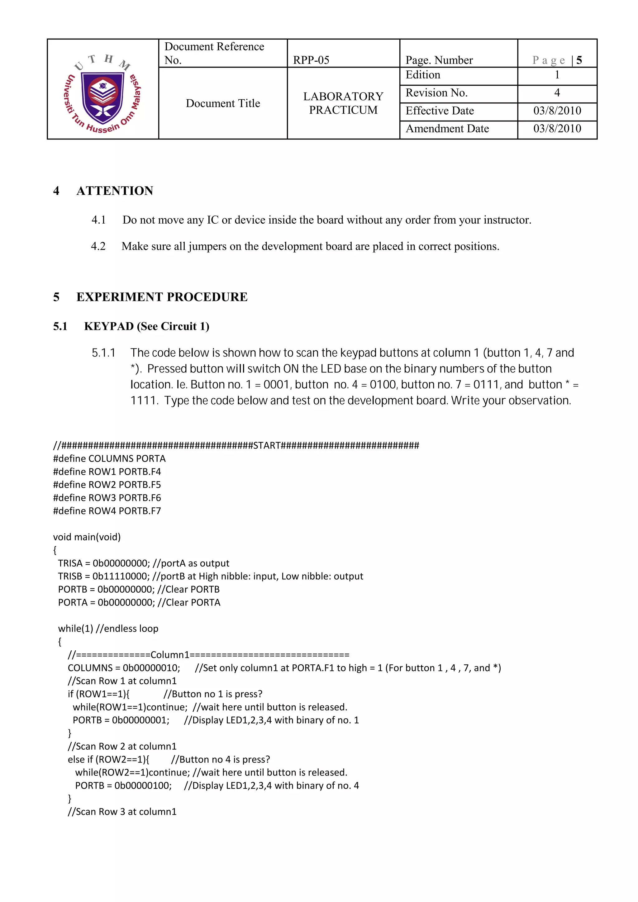 Lab 4 microcontroller | PDF