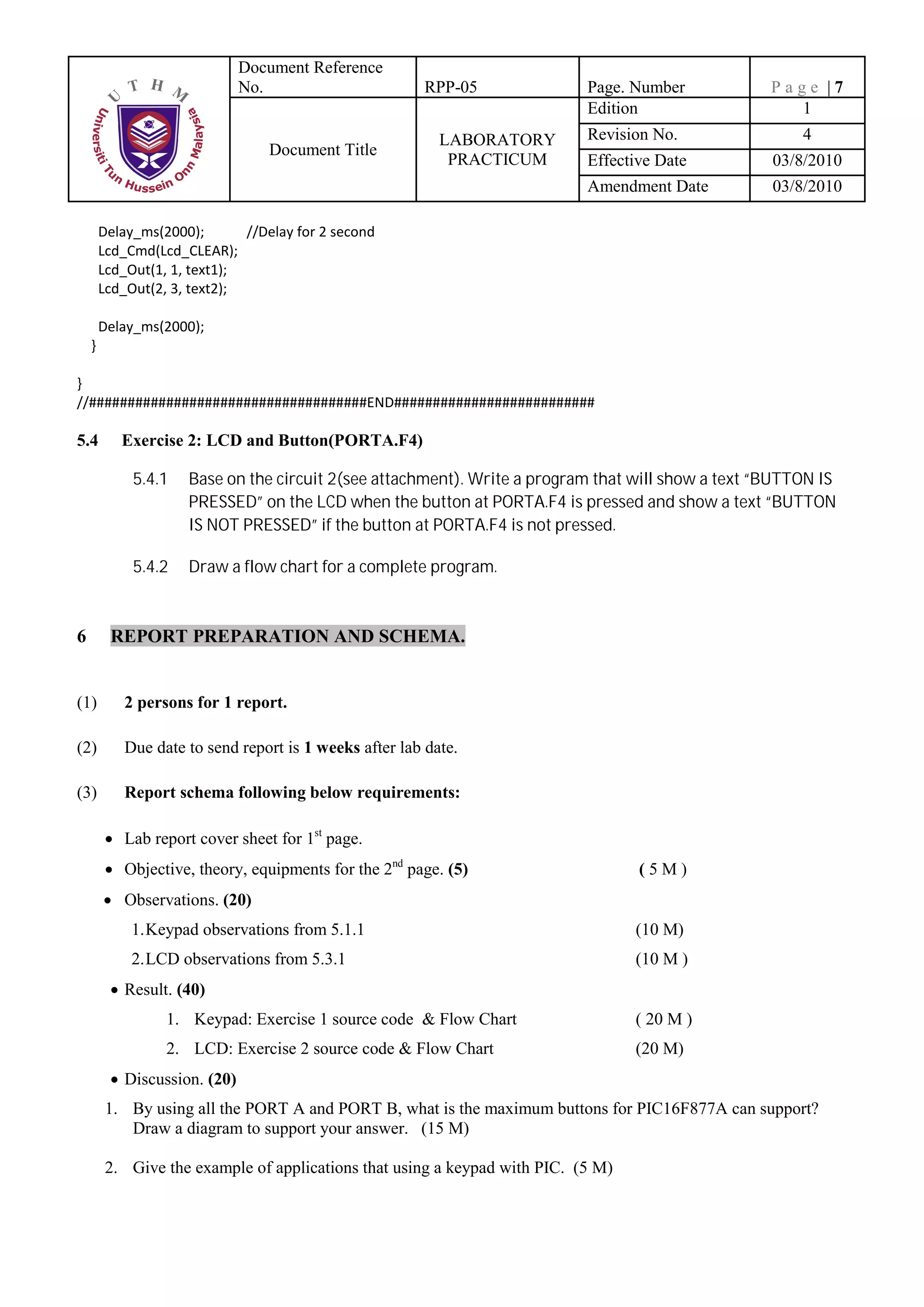Lab 4 microcontroller | PDF