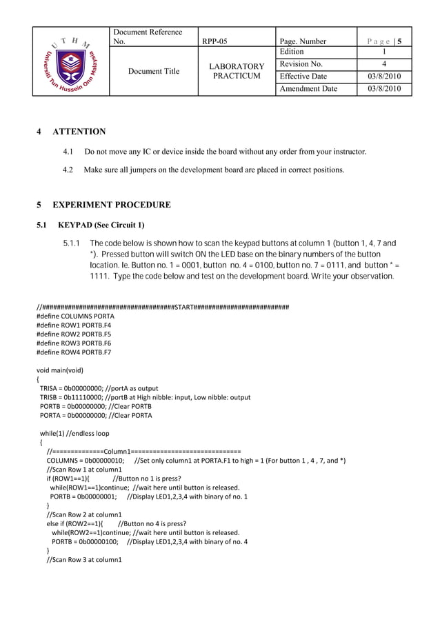 Lab 4 microcontroller | PDF