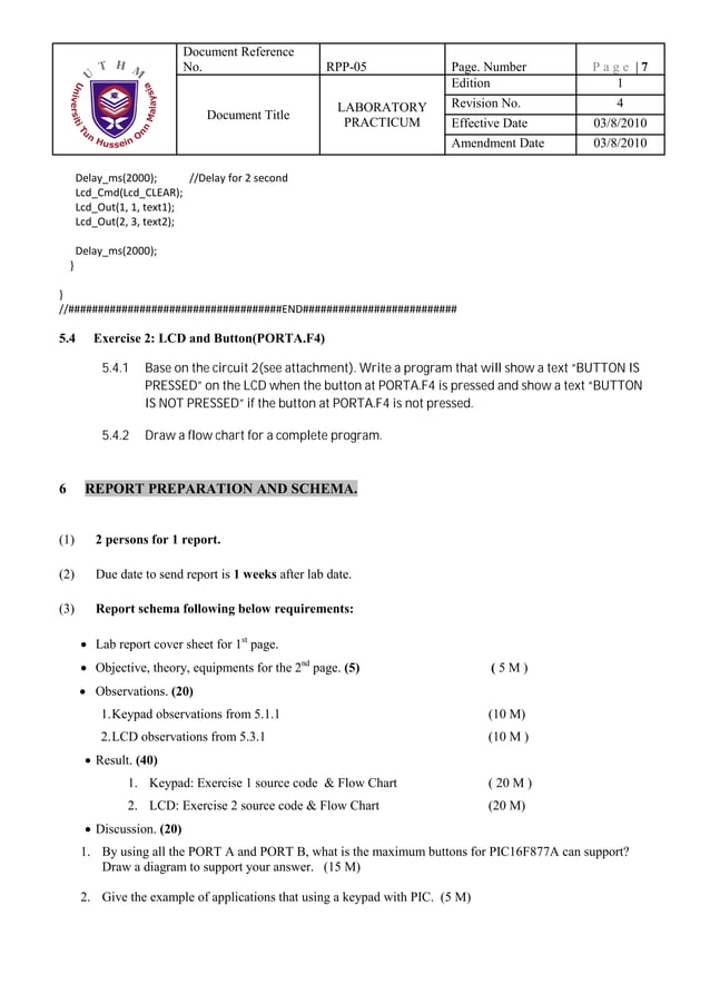 Lab 4 microcontroller | PDF