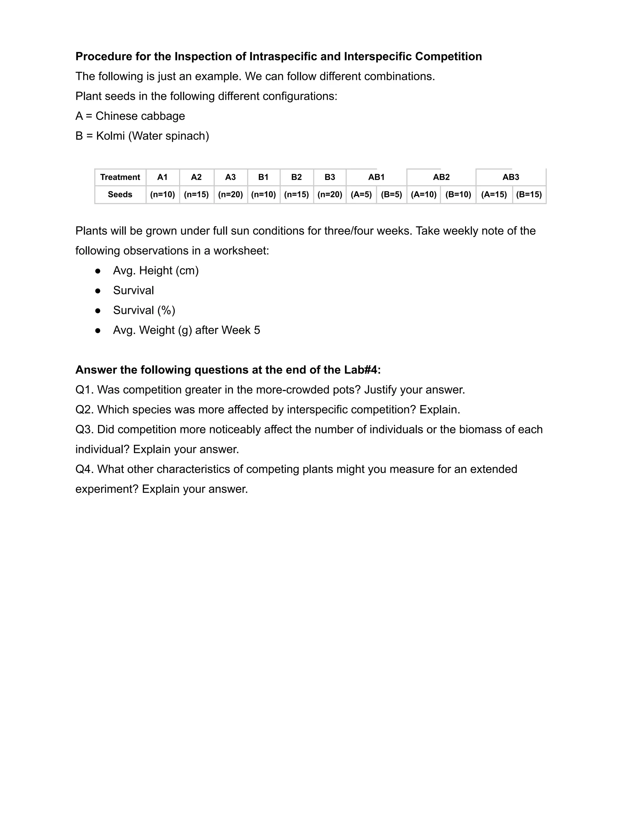 Plant Competition | PDF