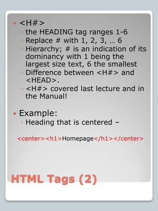 Lab 4: Introduction to HTML | PDF | Free Download