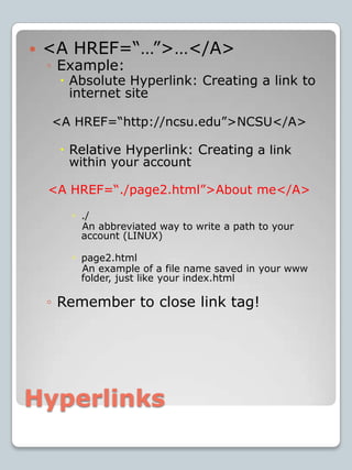 Lab 4: Introduction to HTML | PDF