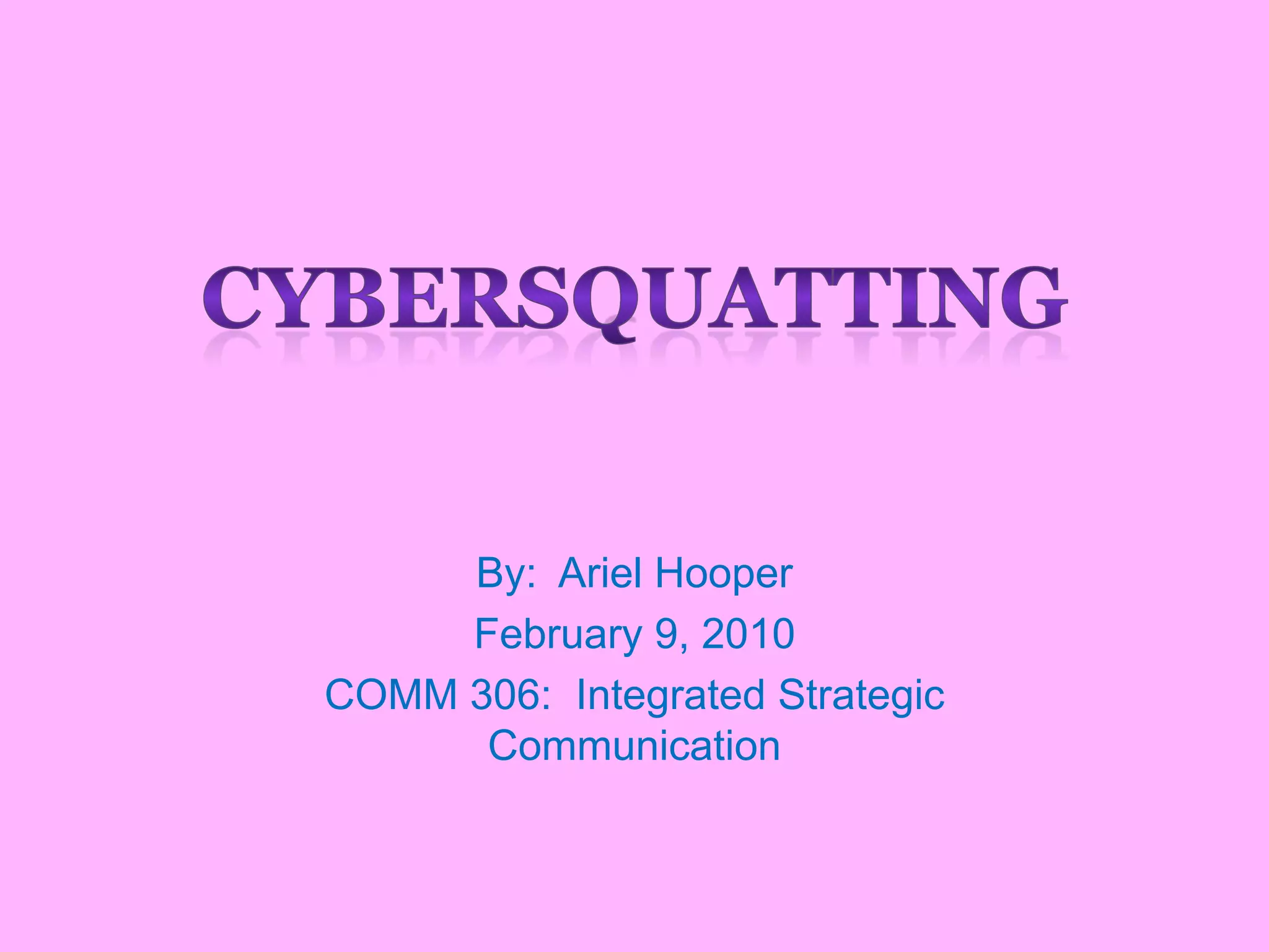 Lab 5--Cybersquatting | PPTX | Technology & Computing