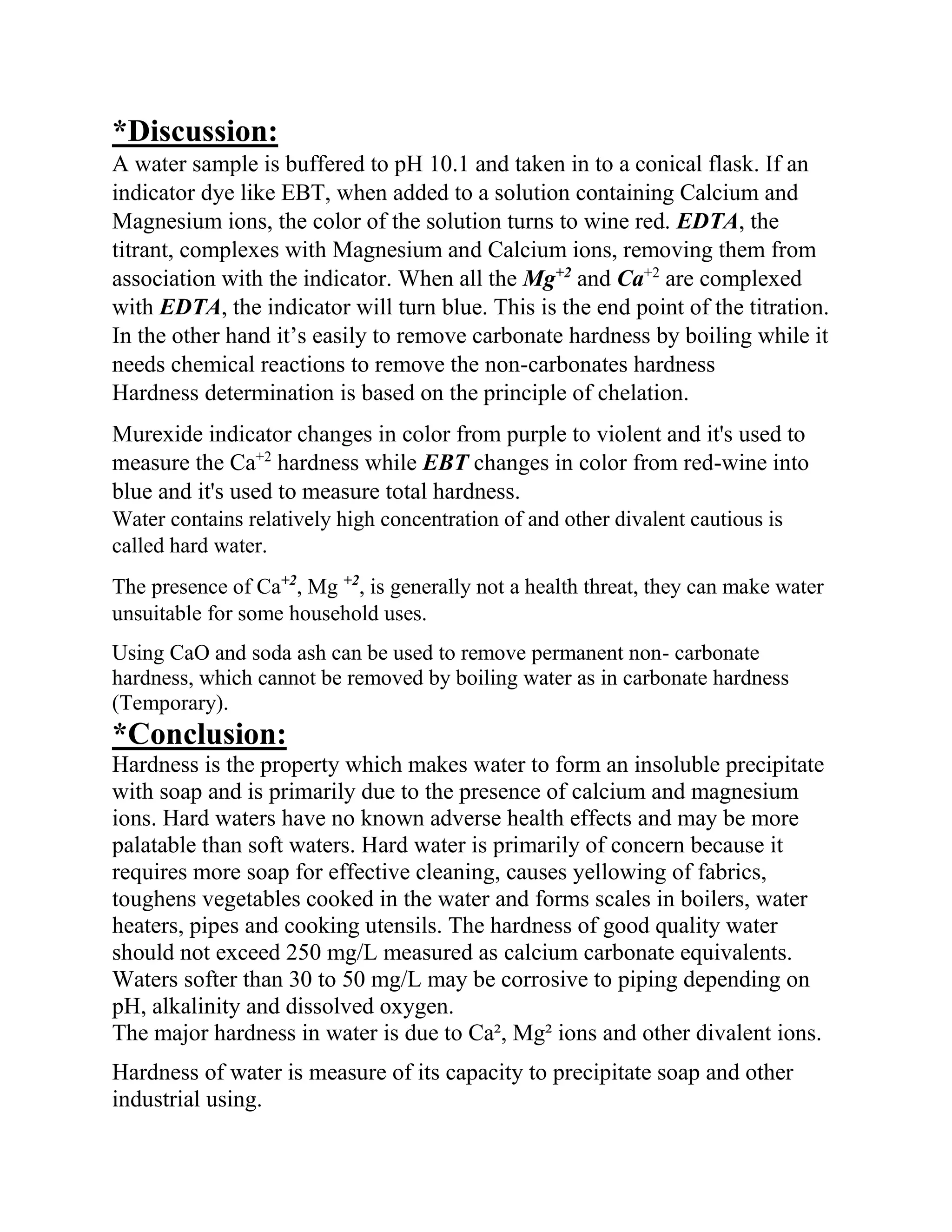 Lab5 determination of hardness of water | PDF