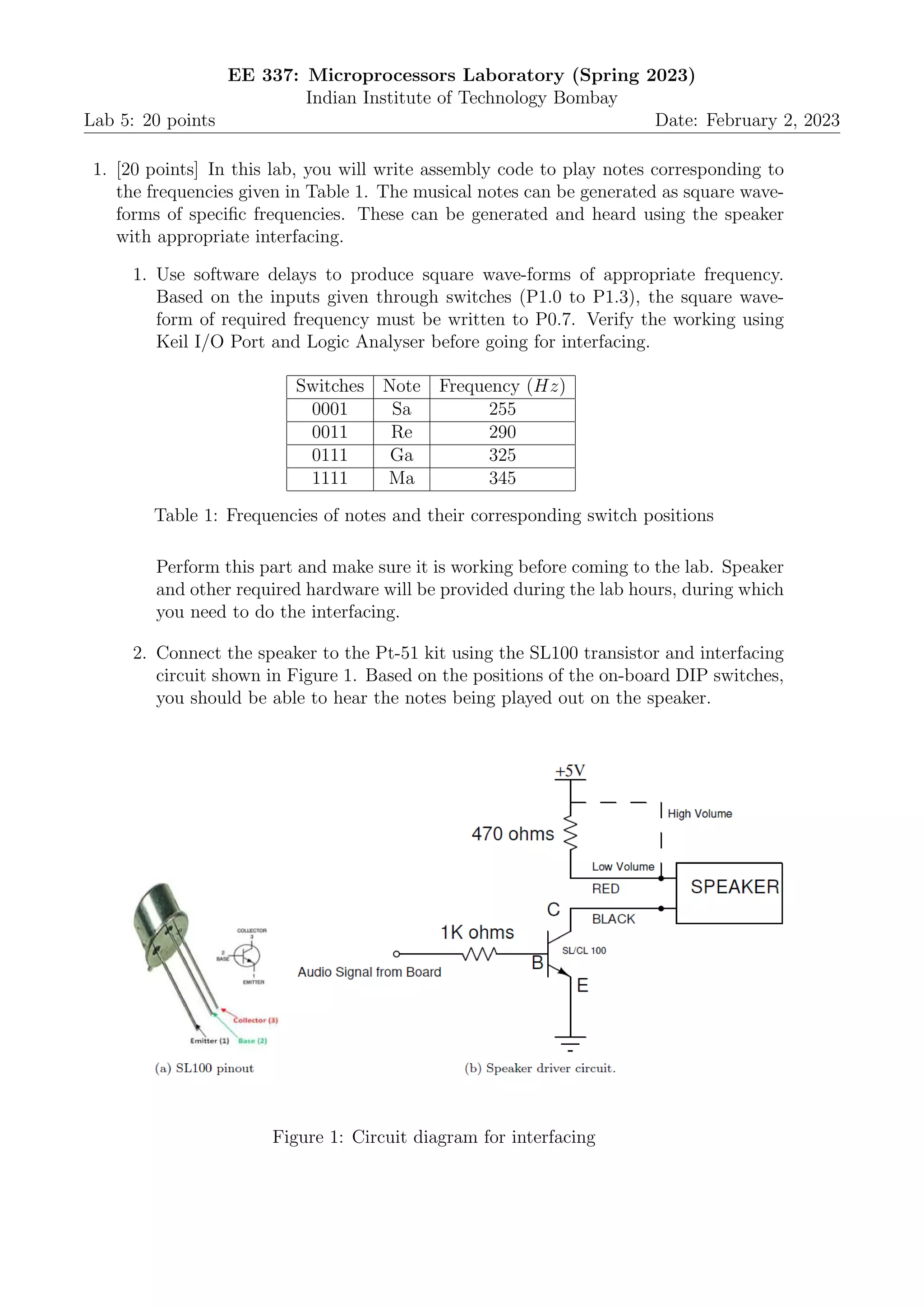 EE337 Microprocessors Lab Labsheet 5 | PDF | Technology & Computing