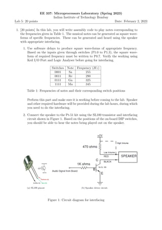 EE337 Microprocessors Lab Labsheet 5 | PDF | Technology & Computing