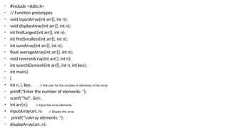 Program Practical to operations on Array | PPT