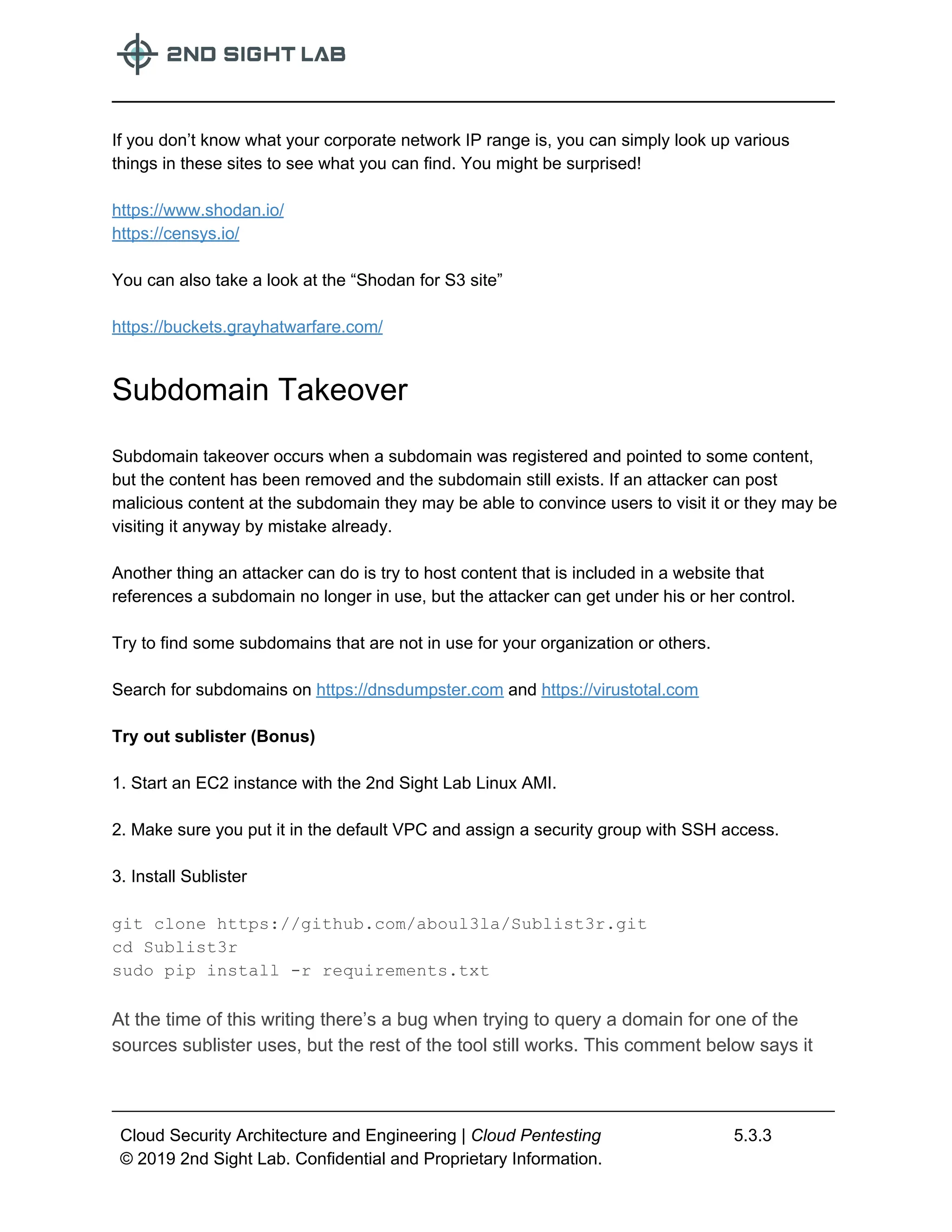 Lab 5.3 Cloud Pentesting - 2nd SIght Lab Cloud Security Class | PDF