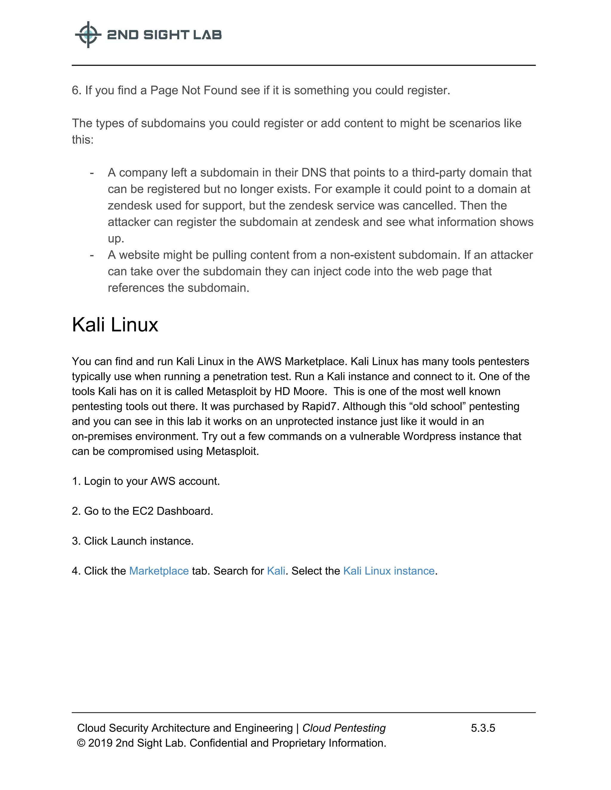 Lab 5.3 Cloud Pentesting - 2nd SIght Lab Cloud Security Class | PDF