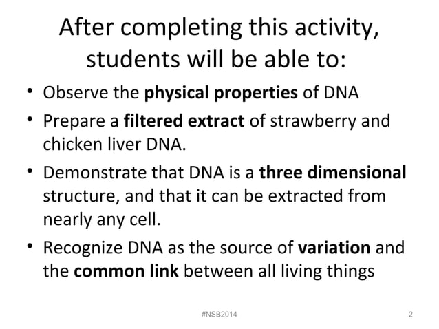 Lab 5 dna extraction from strawberries and liver fall 2014 | PPT ...