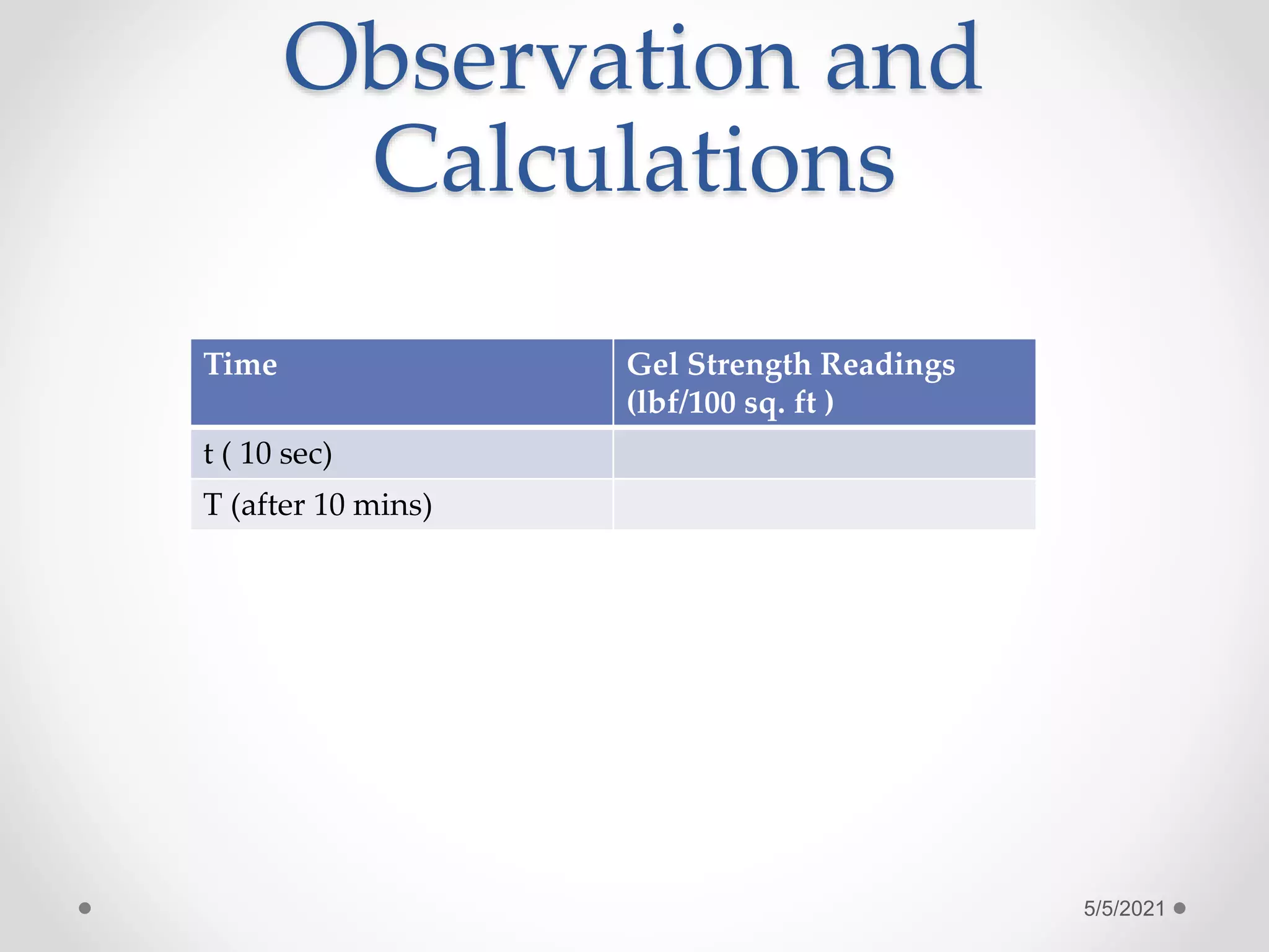 Lab 5 measurement of gel strength of drilling mud by viscometer. | PPTX