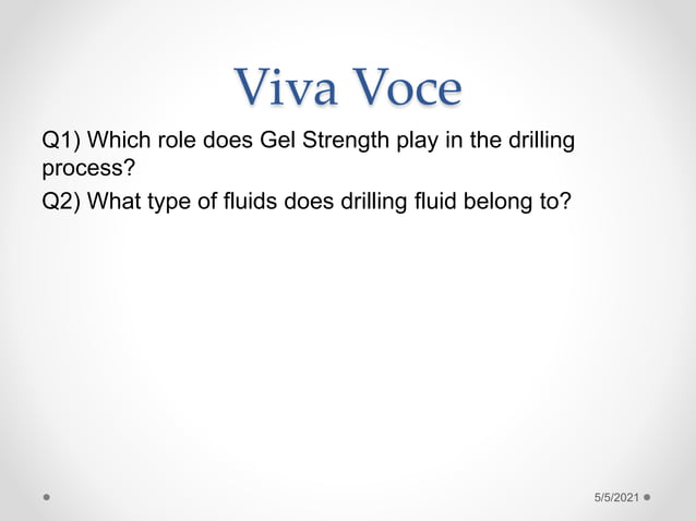 Lab 5 measurement of gel strength of drilling mud by viscometer. | PPTX ...