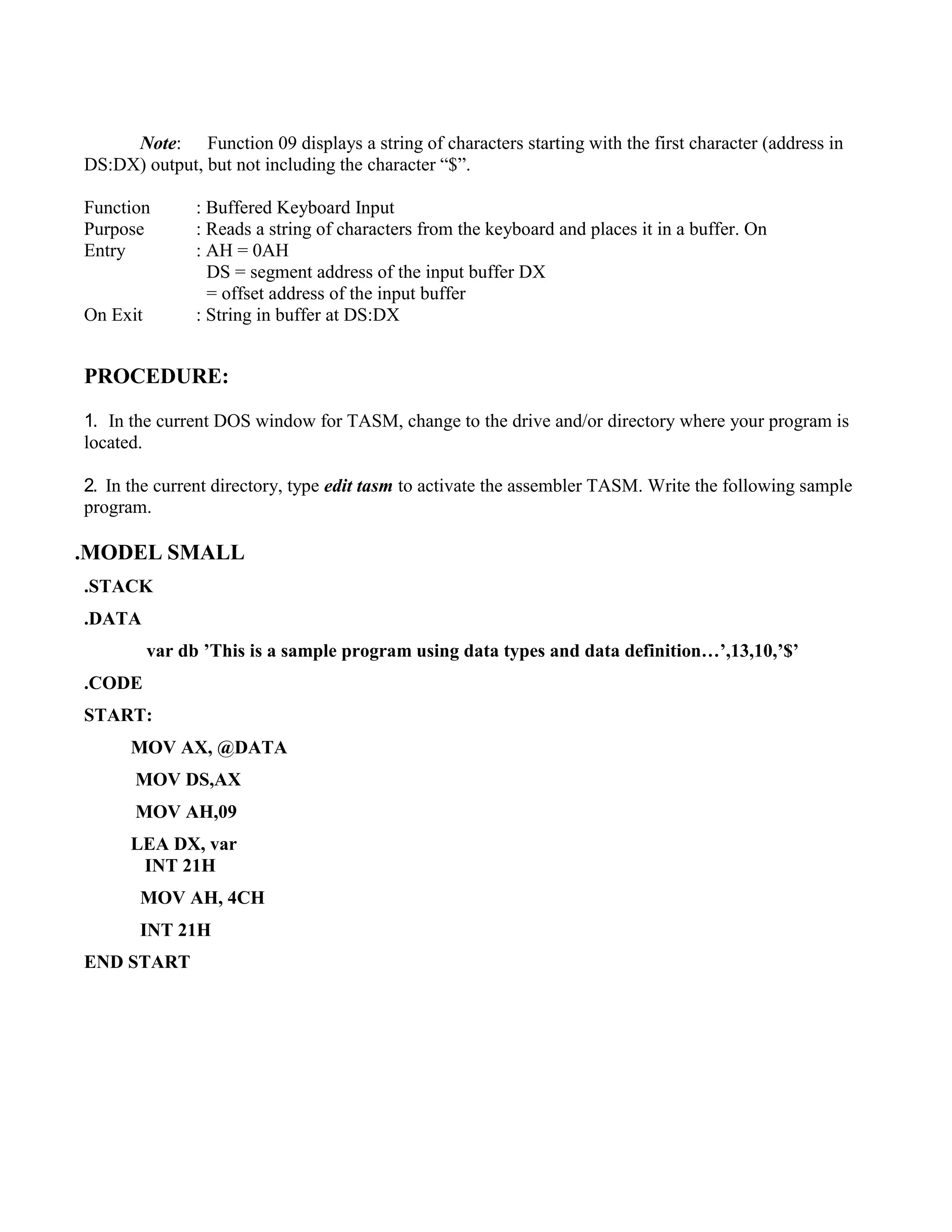 Lab 5 String Manipulation Usingtasm Environment 1docx