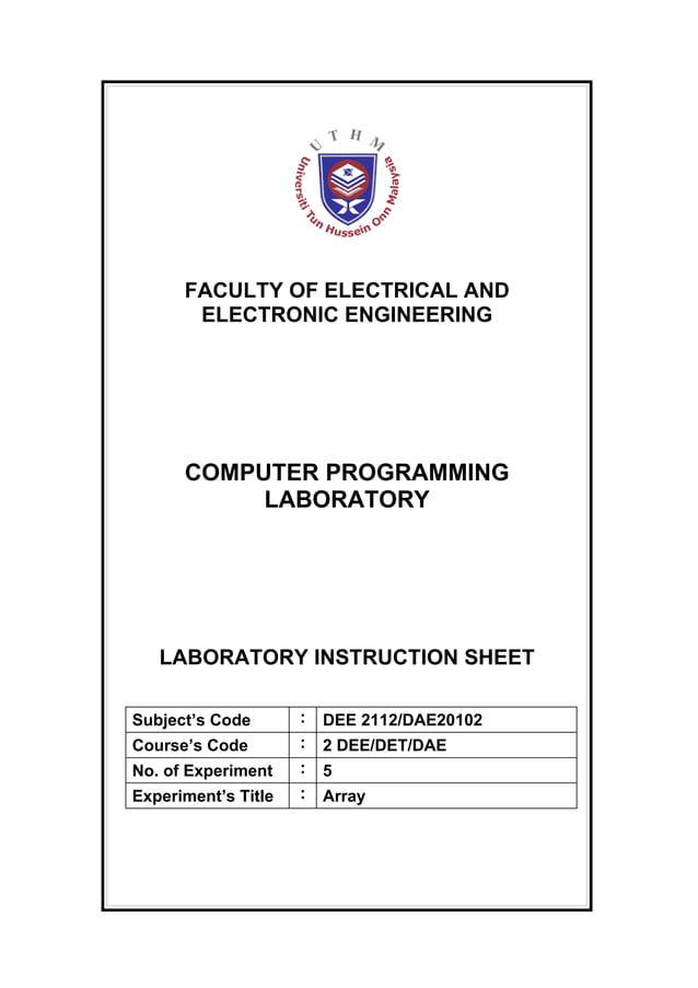 Lab 5 array | PDF