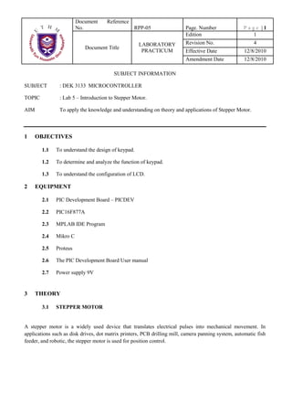 Lab 5 microcontroller | PDF