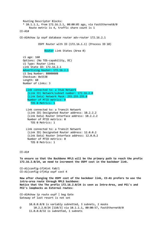 Lab_5_OSPF_MPLS_sham_link_on_MPLS_VPN_1698700003.pdf | Computer Networking | Computing