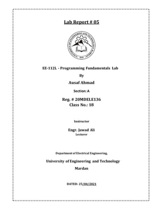 Lab5 (pfl) 20_mdele136(ausaf) | DOCX