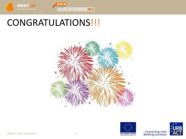 URBACT Summer University 2013 - Labs - Attractive cities for young people - Session 5 | PPT