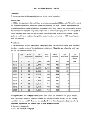 predator prey: Worksheet | PDF