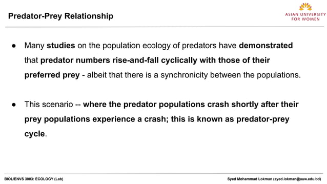 Predator Prey Interaction | PDF