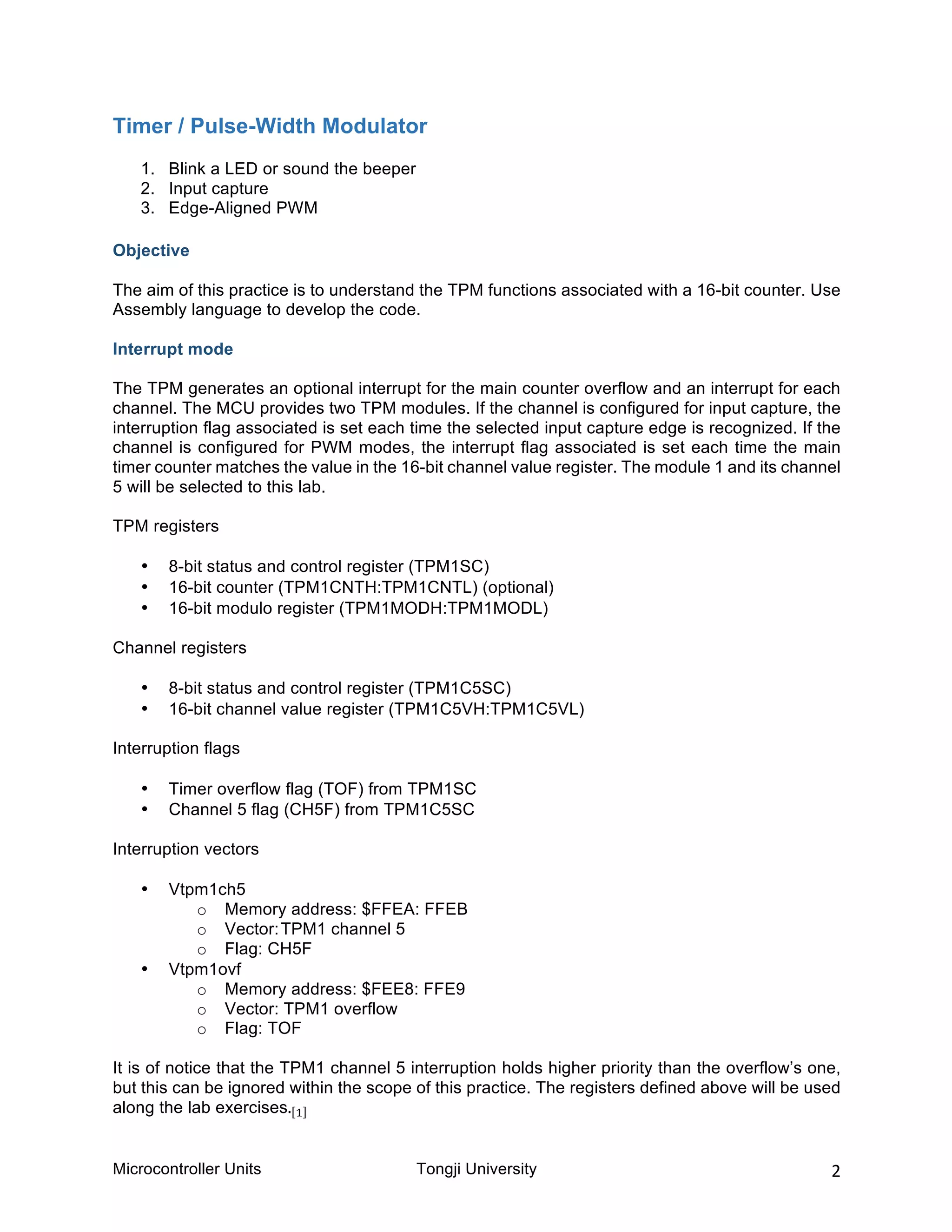 Timers and Endge-aligned PWM | PDF