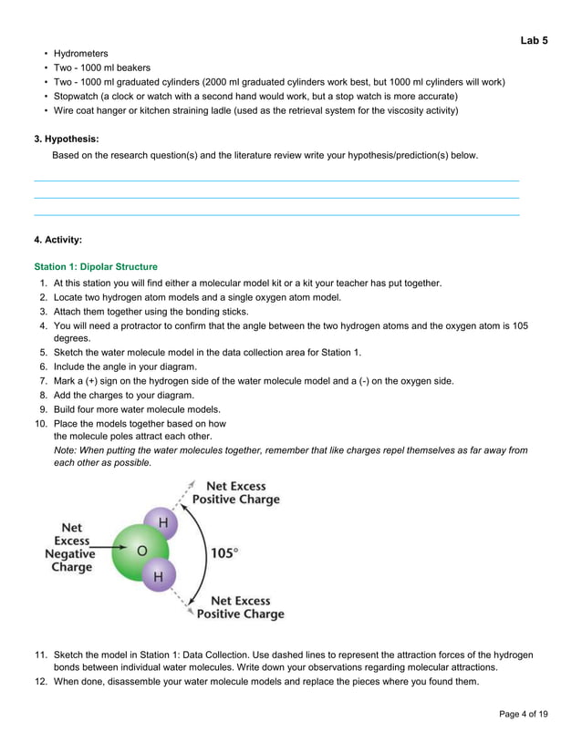 Lab 5 waters unique properties | PDF