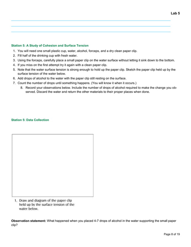 Lab 5 waters unique properties | PDF