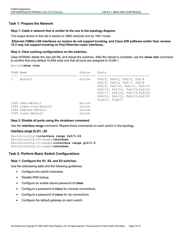 Lab 6.4.1 InterVLAN routing | DOC
