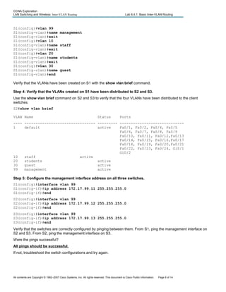 Lab 6.4.1 InterVLAN routing | DOC