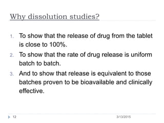 Disintegration and dissolution tests | PPTX