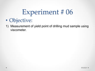 Lab 6 measurement of yield point of drilling mud sample using ...