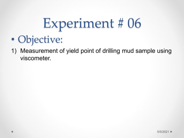 Lab 6 measurement of yield point of drilling mud sample using ...