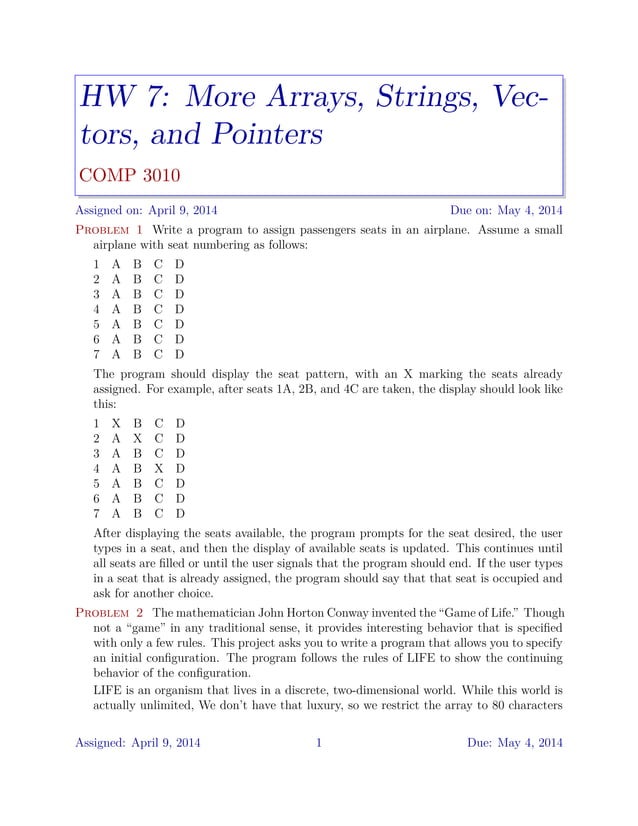 Lab7: More Arrays, Strings, Vectors, and Pointers | PDF | Programming Languages | Computing