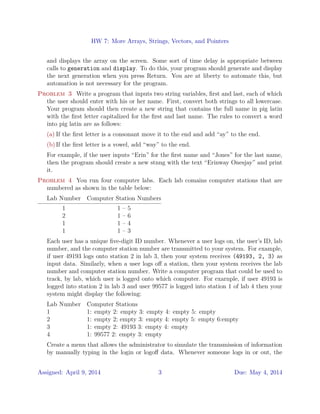 Lab7: More Arrays, Strings, Vectors, and Pointers | PDF | Programming ...