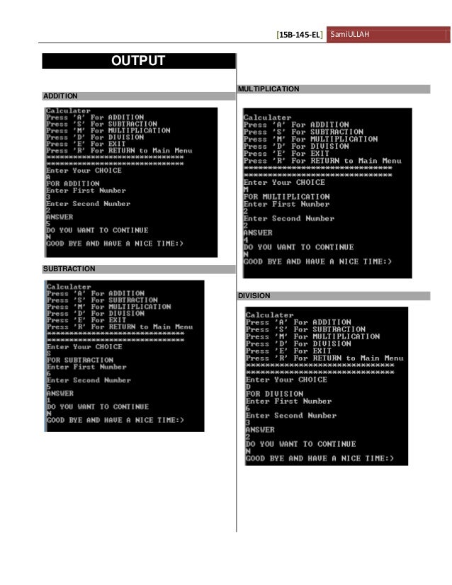 Calculator 8086 Assembly Language Programming Calculator 8086 Assembly Language Programming
