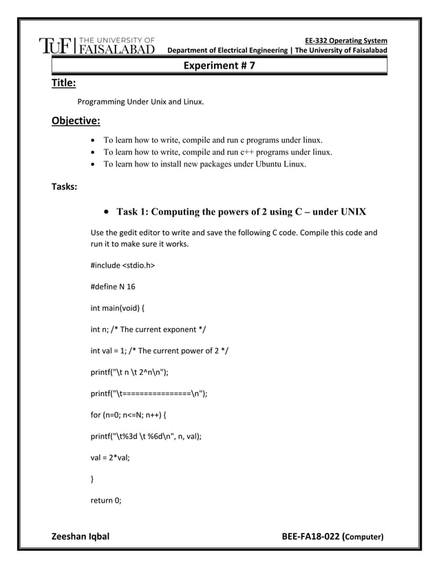 Programming Under Unix and Linux | PDF