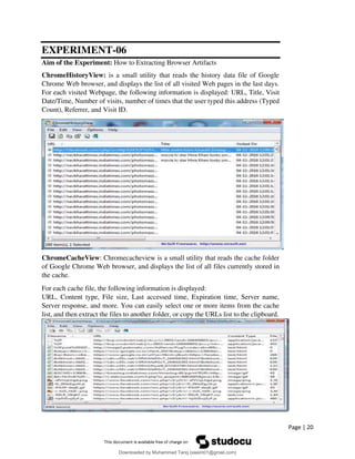 Digital Forensics Lab Experiment 07 to 09 | PDF