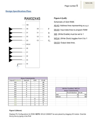 Lab 7 -RAM and ROM, Xilinx, Digelent BASYS experimentor board | PDF