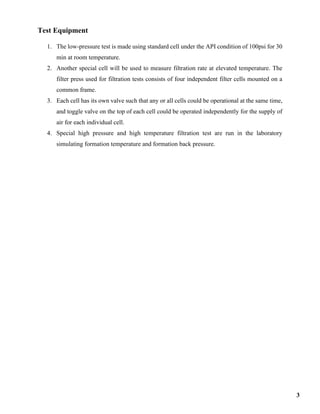 Drilling Lab - Mud Filtration | PDF