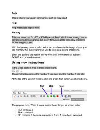 Lab7 (Jasmin) Assembly Lab7 (Jasmin) Assembly | DOCX | Programming Languages | Computing