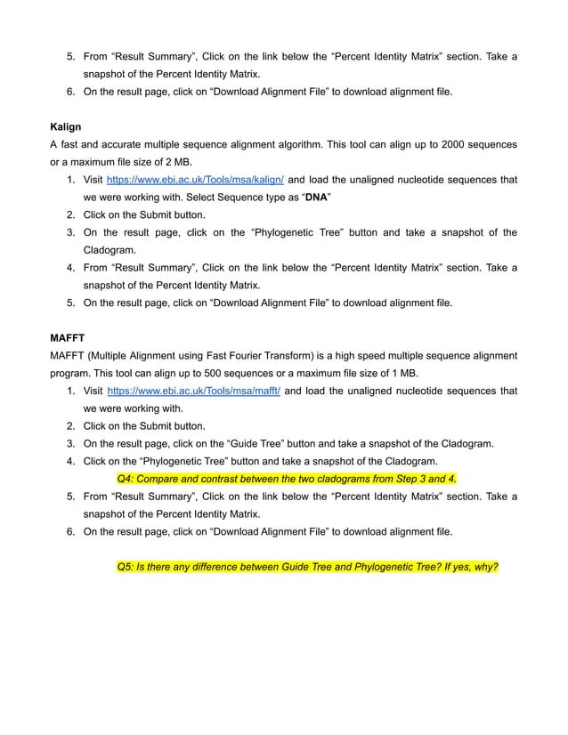 MULTIPLE SEQUENCE ALIGNMENT | PDF