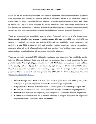 MULTIPLE SEQUENCE ALIGNMENT | PDF
