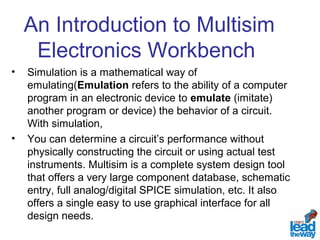Lab 7 multisim software tutorial | PPT