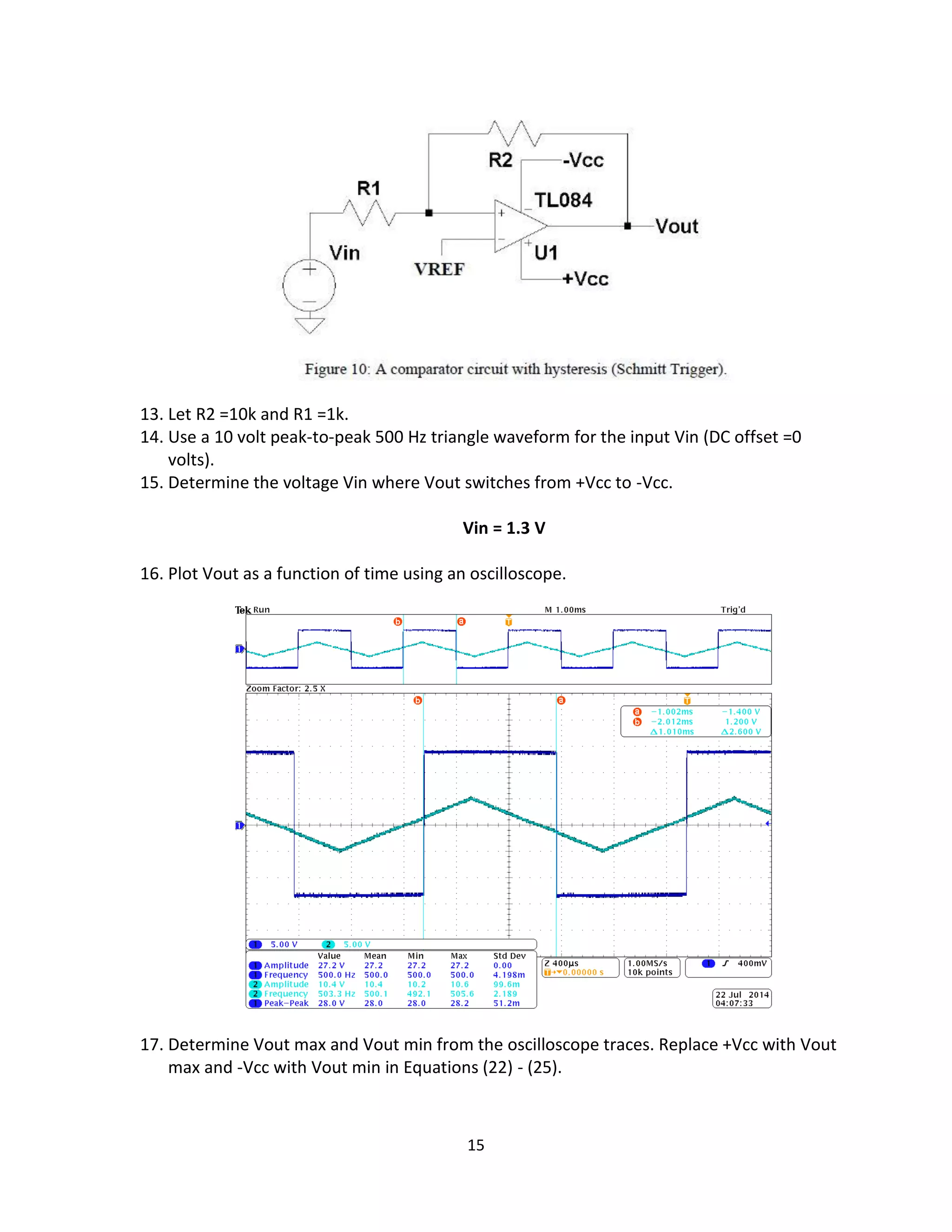 Lab 7 Report Voltage Comparators and Schmitt Triggers | PDF