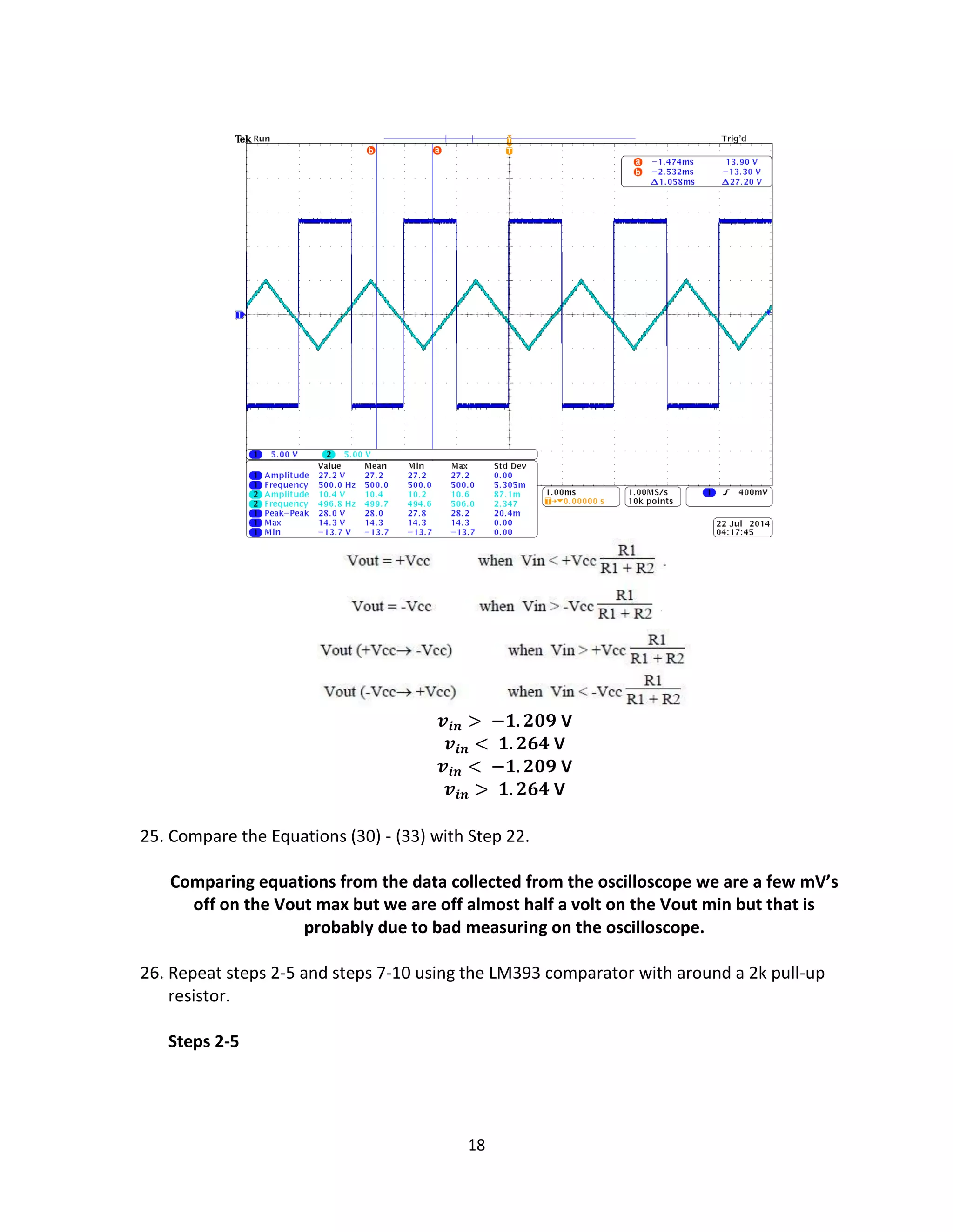 Lab 7 Report Voltage Comparators and Schmitt Triggers | PDF