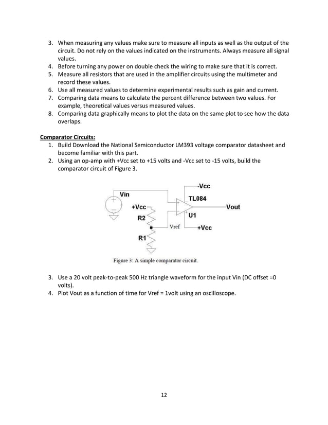 Lab 7 Report Voltage Comparators and Schmitt Triggers | PDF