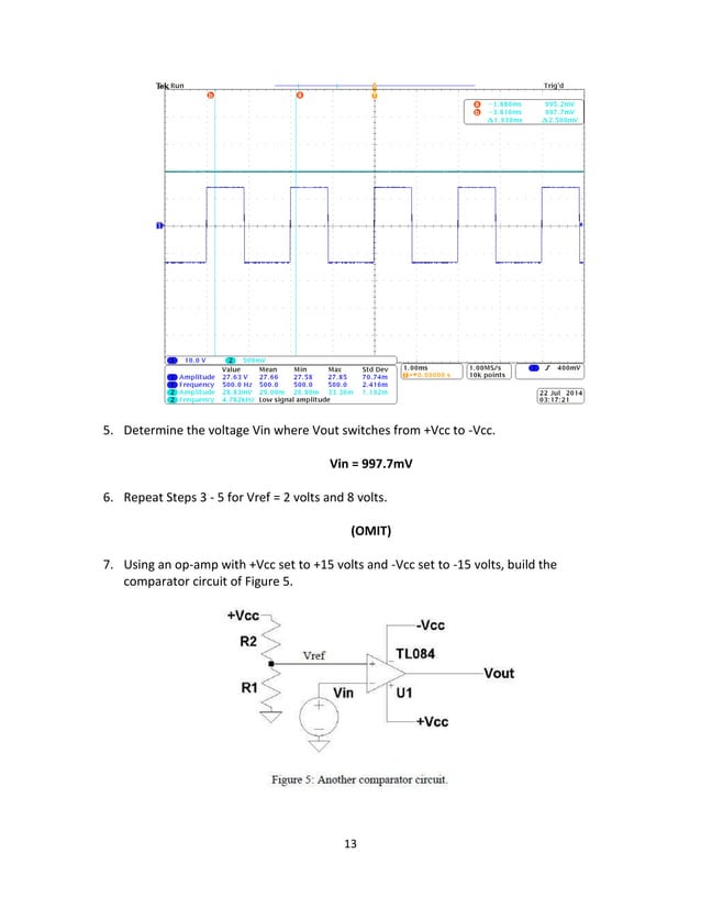 Lab 7 Report Voltage Comparators and Schmitt Triggers | PDF