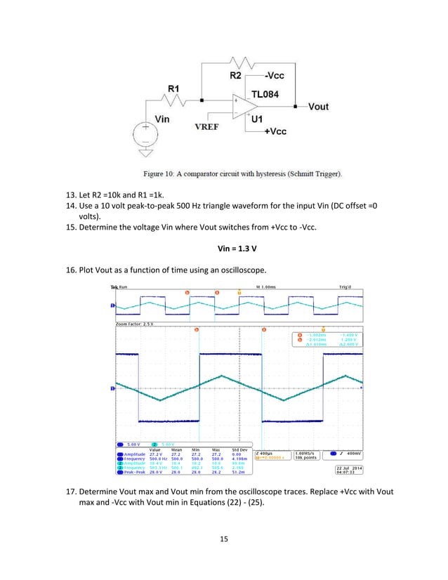 Lab 7 Report Voltage Comparators and Schmitt Triggers | PDF