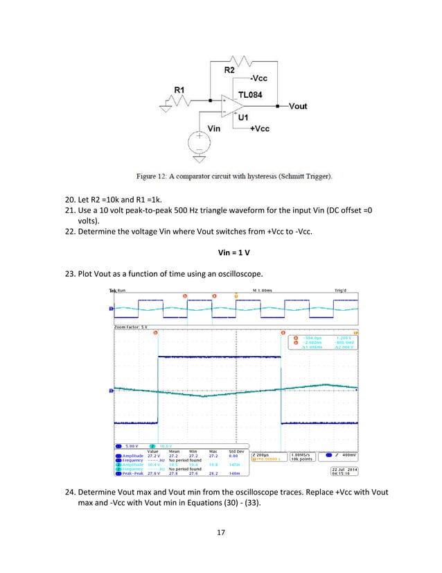 Lab 7 Report Voltage Comparators and Schmitt Triggers | PDF